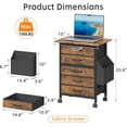 5 Fabric Drawers File Cabinet with Side Pocket, Rolling Printer Stand ...