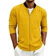Color Stand Collar Zipper Jacket, Elastic Cuff Long Sleeve Casual Top ...