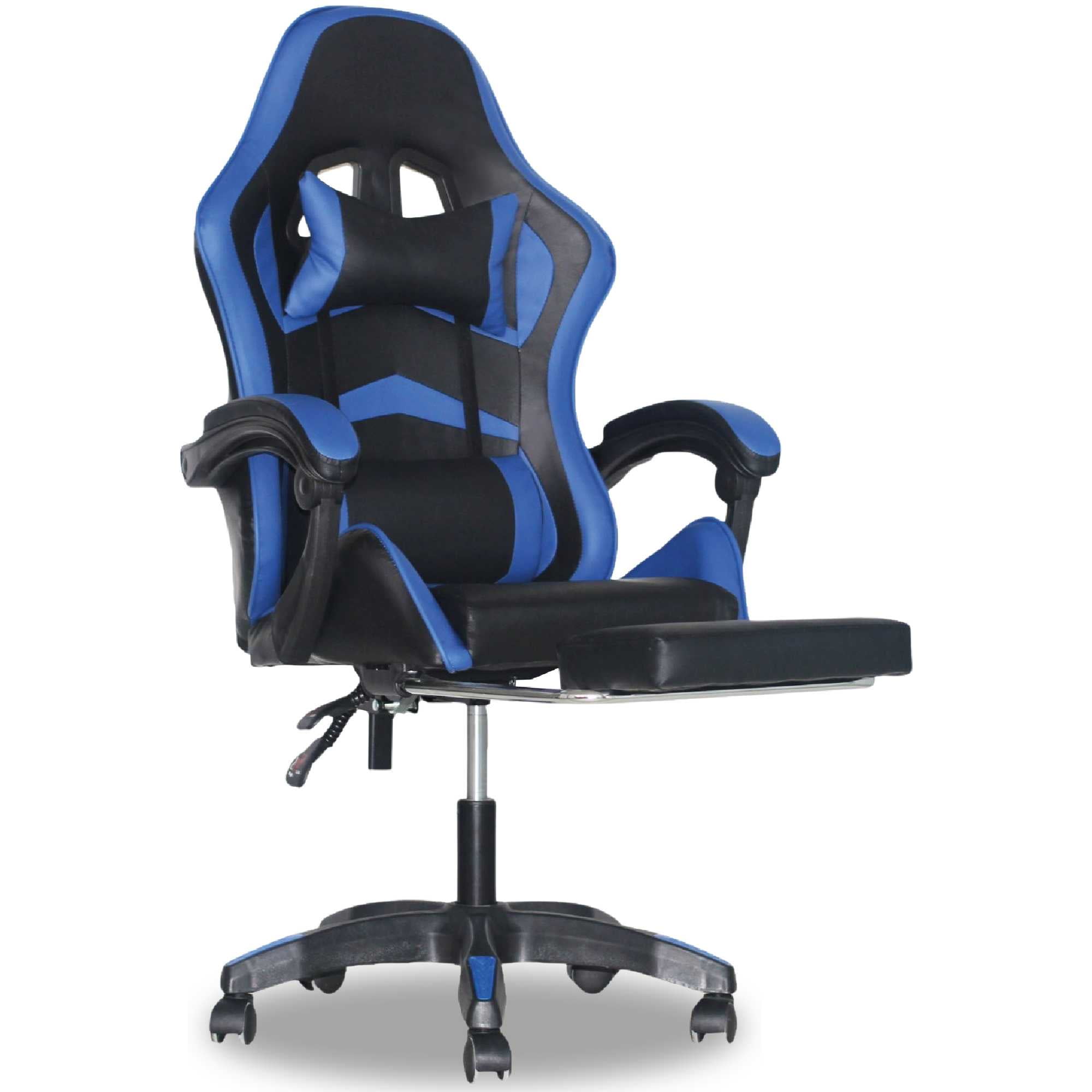 Silla Gamer Titano Raven Ergonómica Con Reposapiés Color Azul | Walmart ...