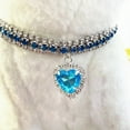 Crystal Gem Pet Necklace, Rhinestone Heart Pendant Dog Cat Collar for ...