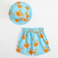 Boys Swim Trunks Matching Swim Cap with Cute Cartoon Crab Print Casual ...
