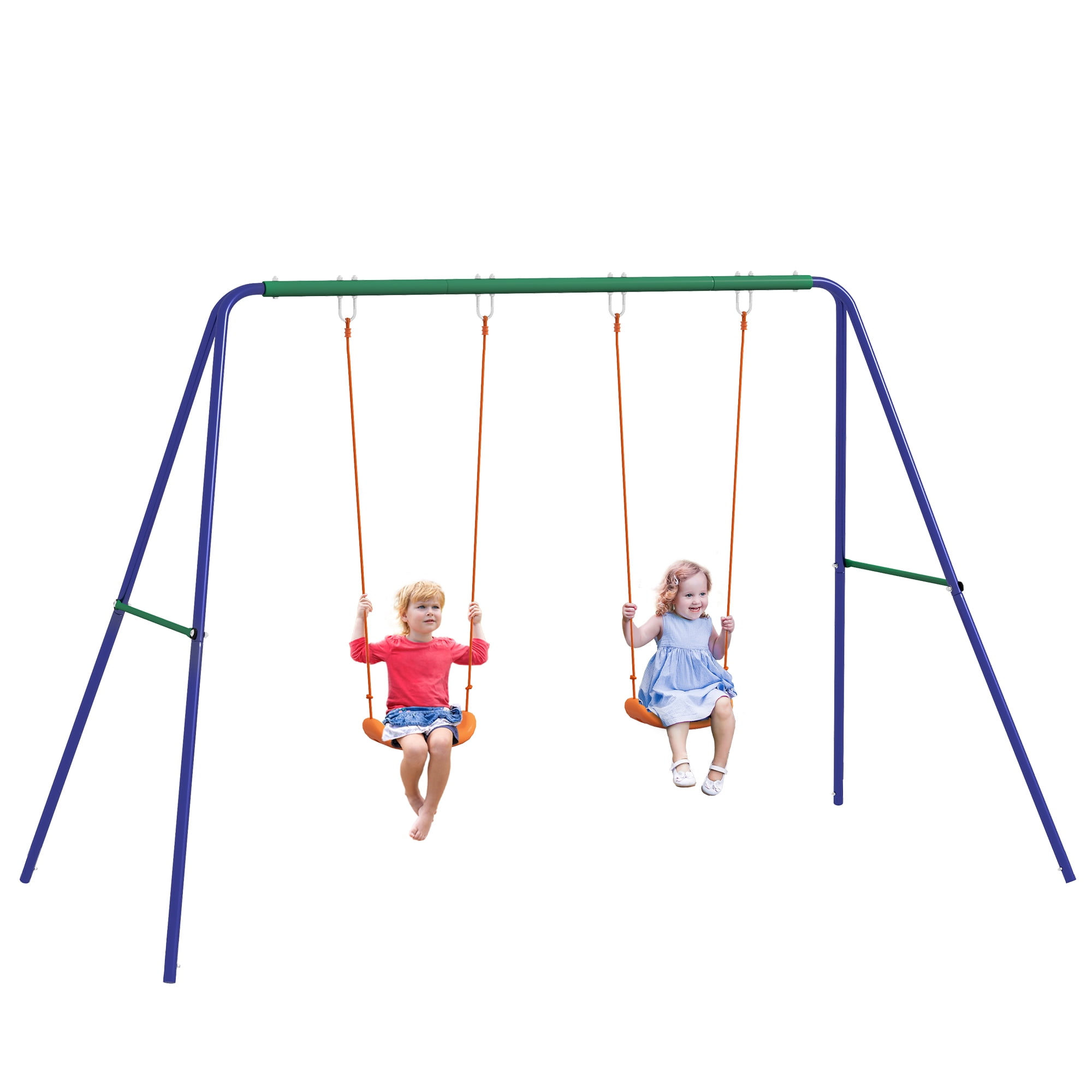 Click here for Outsunny Kids Swing Set For Backyard Outdoor W/ Do... prices