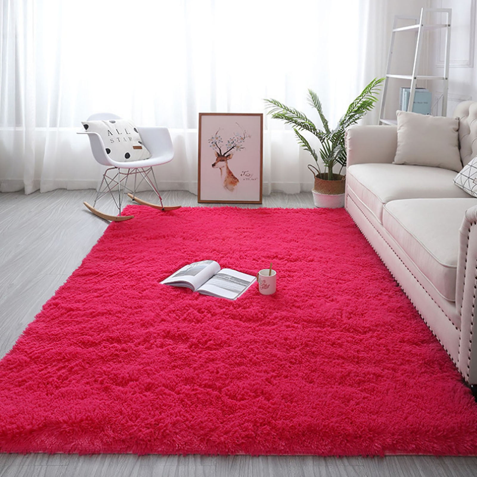 Gaiseeis Plush Carpet Ultra Soft Modern Area Rugs Round Shape Shaggy ...