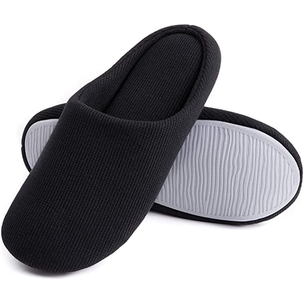 ULTRAIDEAS Men's Lightweight Cotton Slippers with Memory Foam and Soft ...