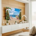 Coastal Christmas Elastic Indoor TV Cover 85" Dust Protector, Stretch ...