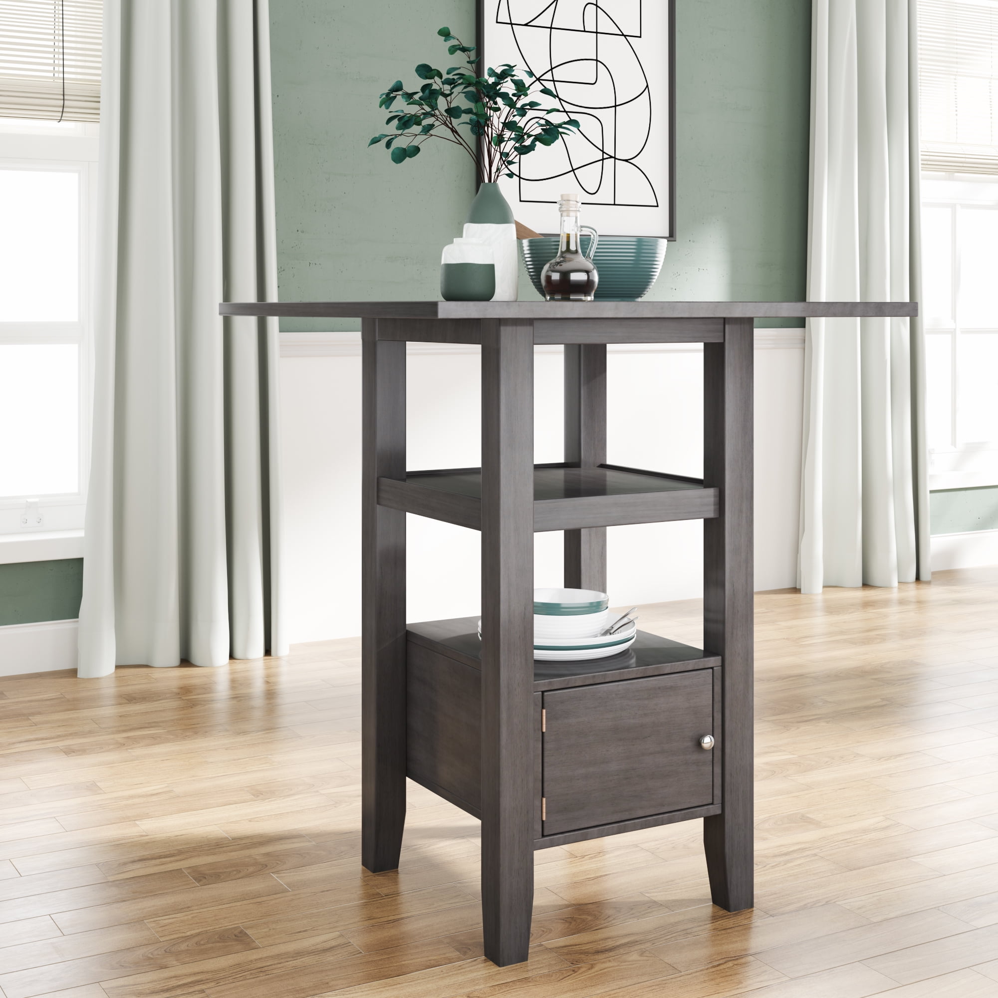 DreamBuck, Dining Table, Wood Kitchen Dining Table, Square Bar Height ...