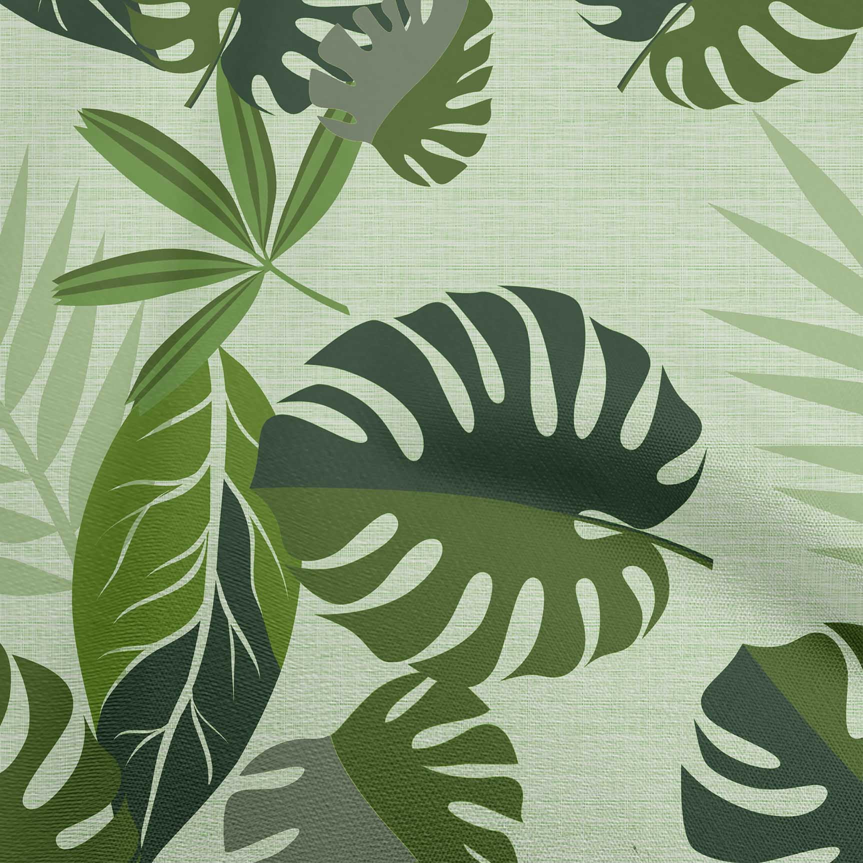 oneOone Cotton Silk Green Fabric Tropical Leaf Dress Material Fabric ...