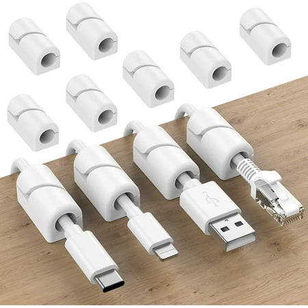 Surrme 20 Pack Self Adhesive Silicone Cable Management Clips, Cable ...
