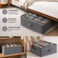 Under Bed Shoe Storage Organizer, 1 Pack, 16 Compartments, Clear Window ...