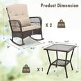 Costway 3PCS Patio Rocking Set - 2 Wicker Rocker Chairs & Tempered ...