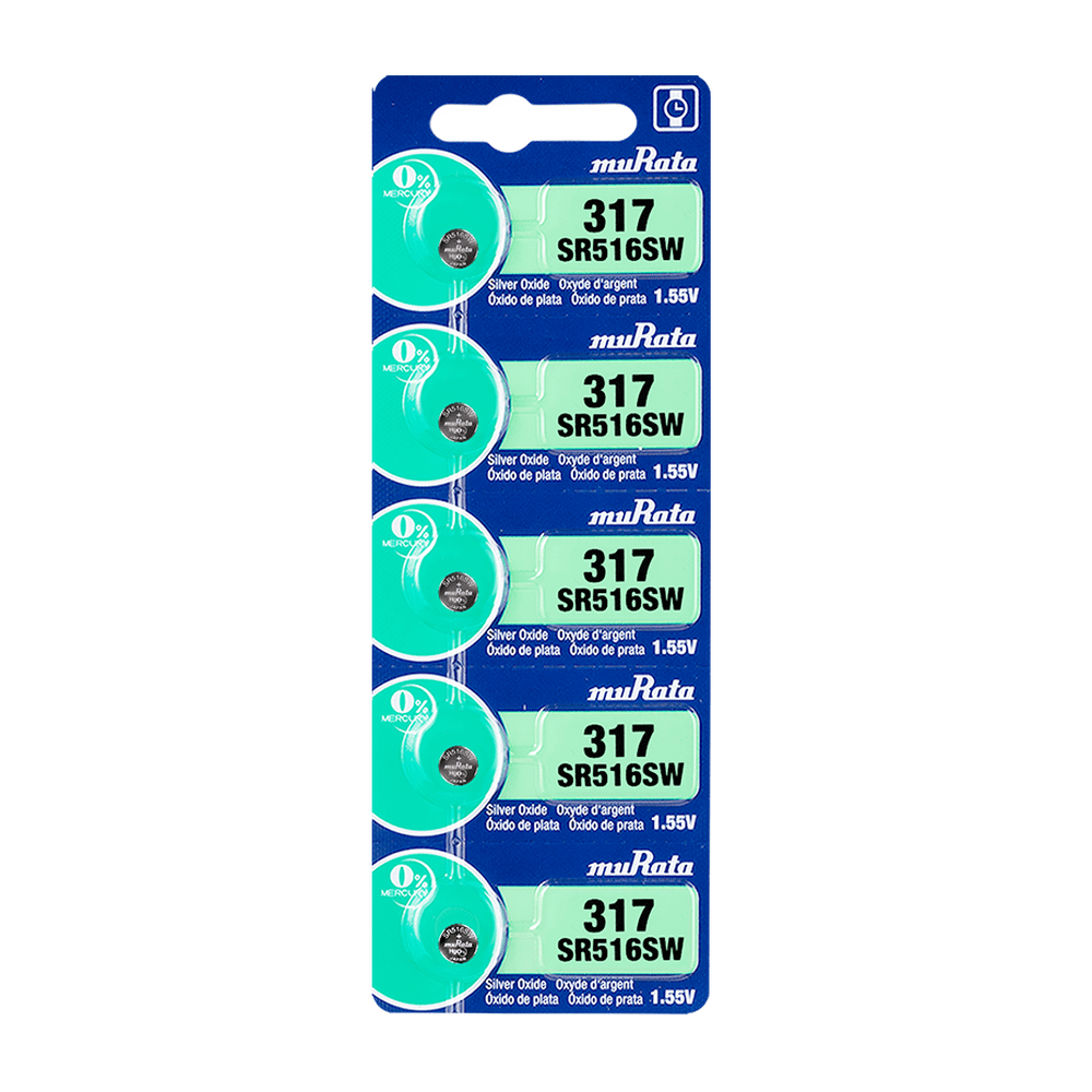 Murata 317 SR516SW Battery 1.55V Silver Oxide Watch Button Cell ...