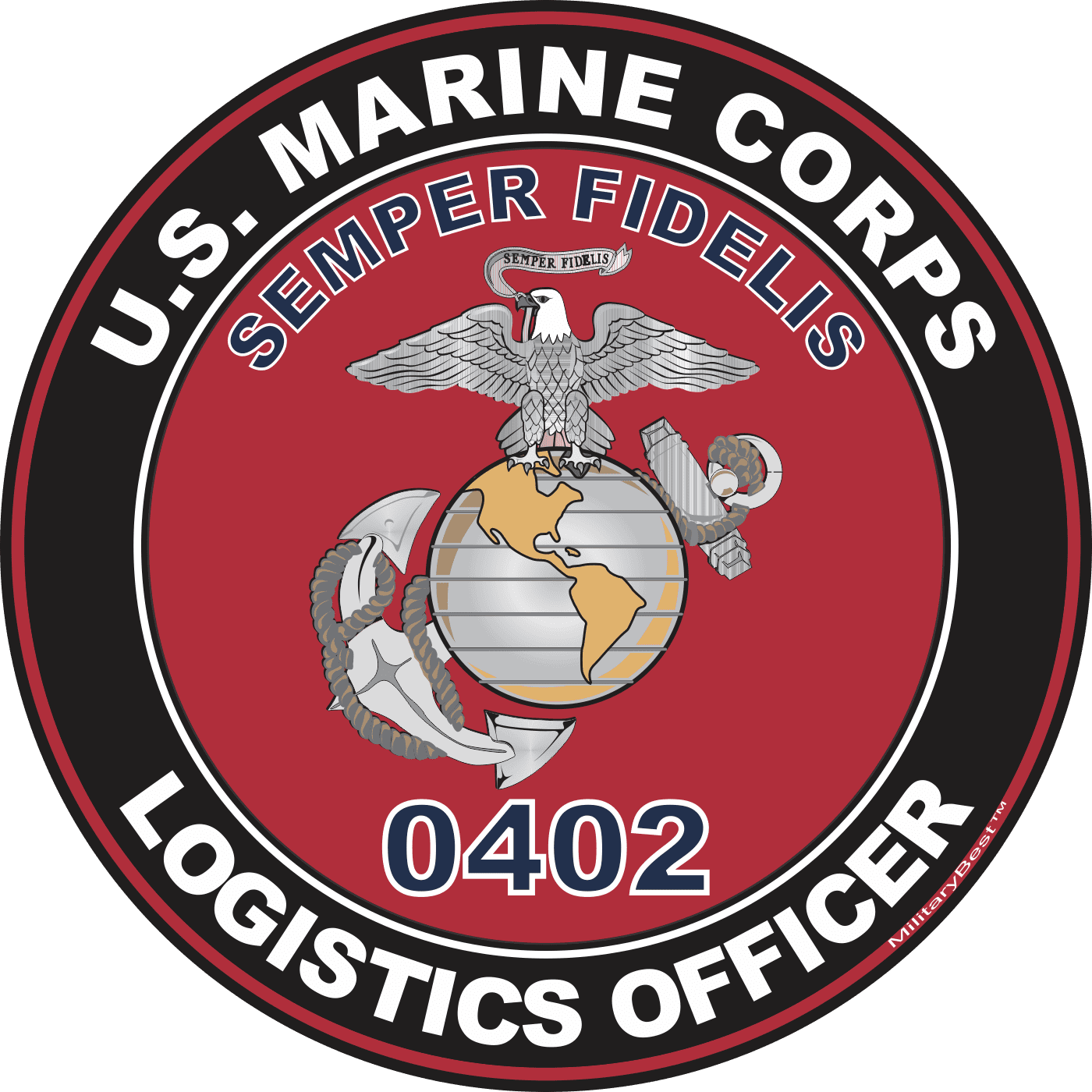 U.S.M.C. MOS 0402 Logistics Officer Decal 5.5" - Red - Walmart.com