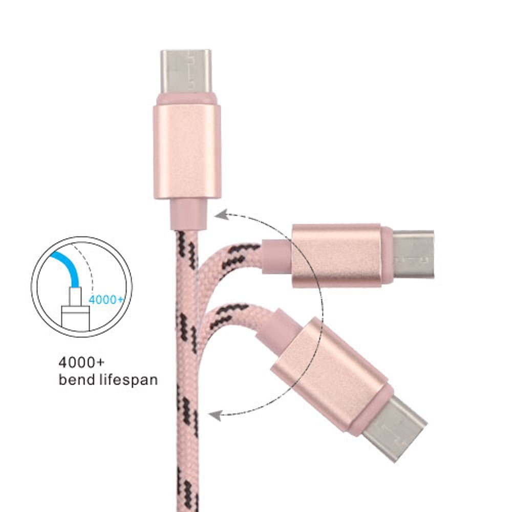 Insten 6ft Tangle Free Nylon Braided USB Type-C Charging Data Cable ...