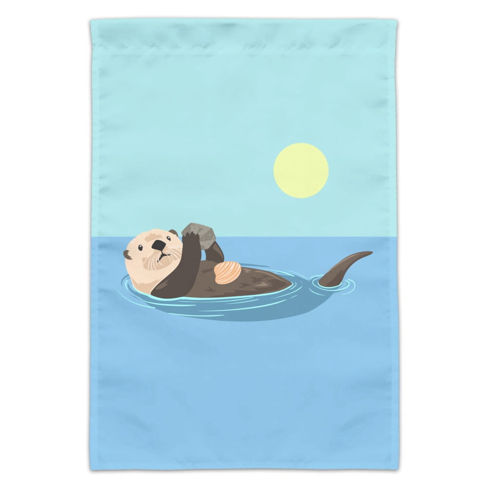 Sea Otter Eating Giant Clam Garden Yard Flag - Walmart.com