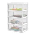 Sterilite Wide 4 Drawer Tower, Versatile Storage with Clear Drawers ...