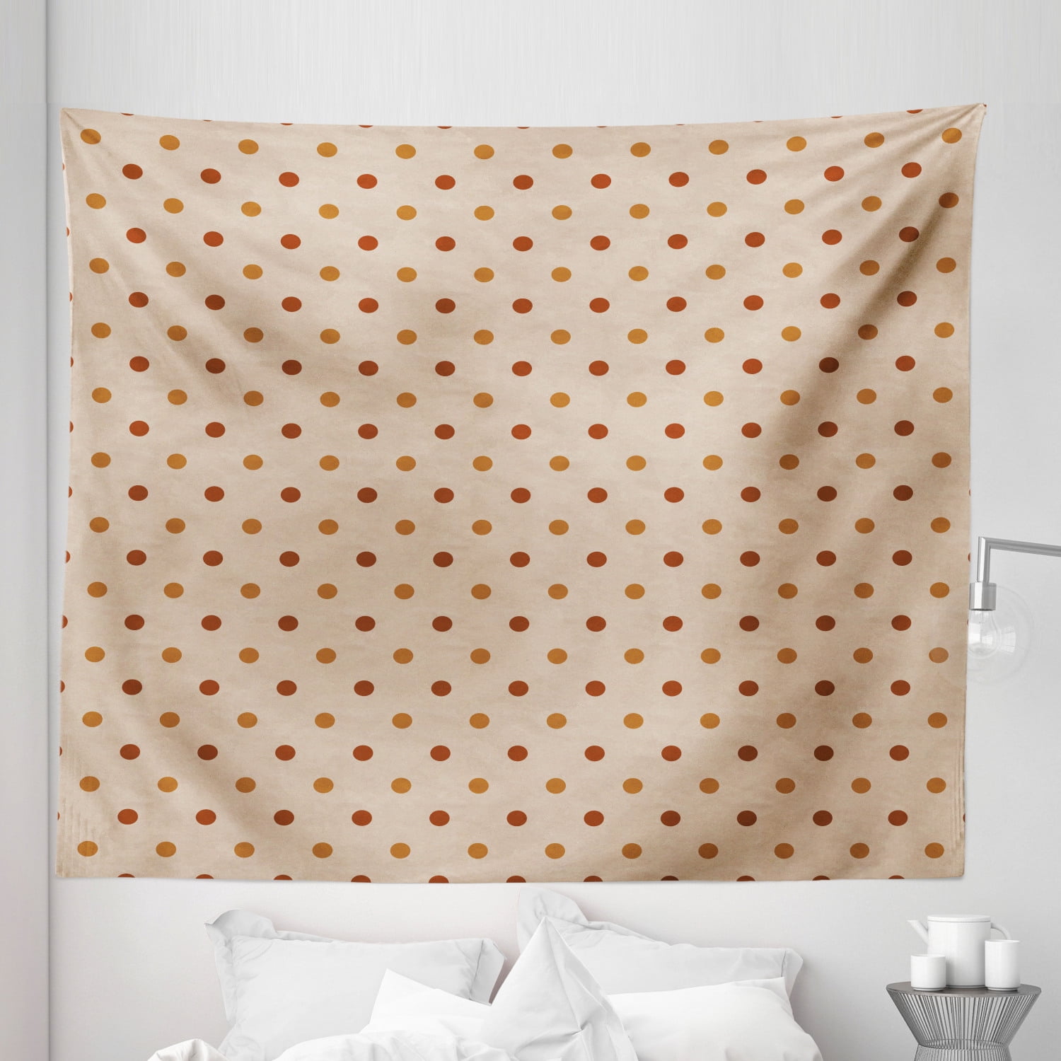 Tan Tapestry, Classical Old Fashioned Pattern of Polka Dots in Brown ...