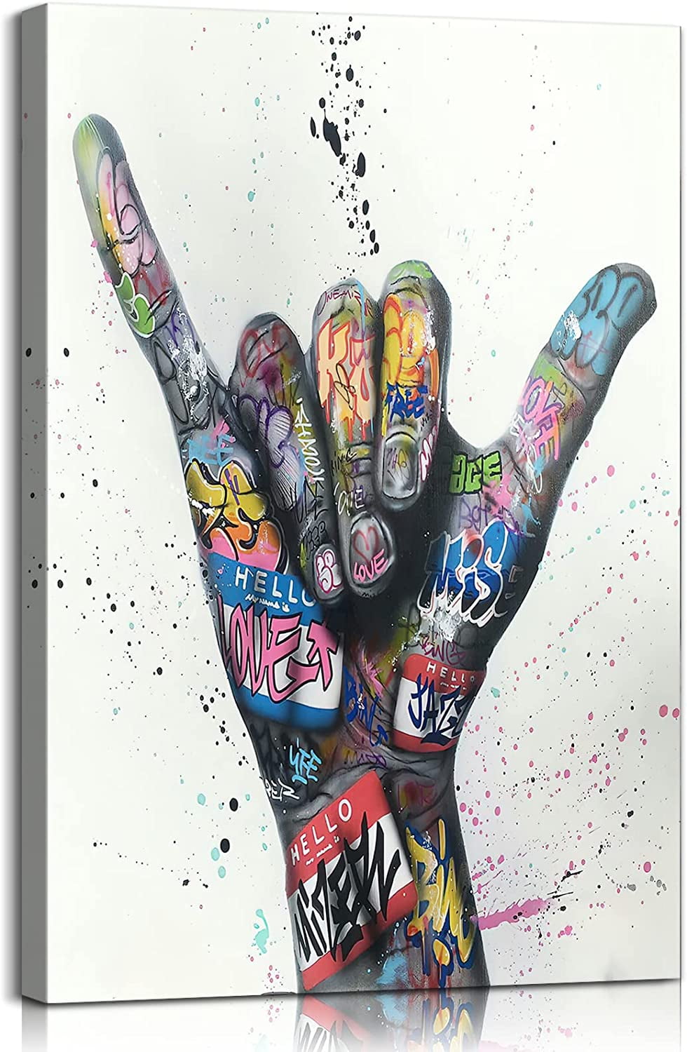 Graffiti Wall Art Graffiti Art Shaka Gesture Colorful Posters Pop Art ...