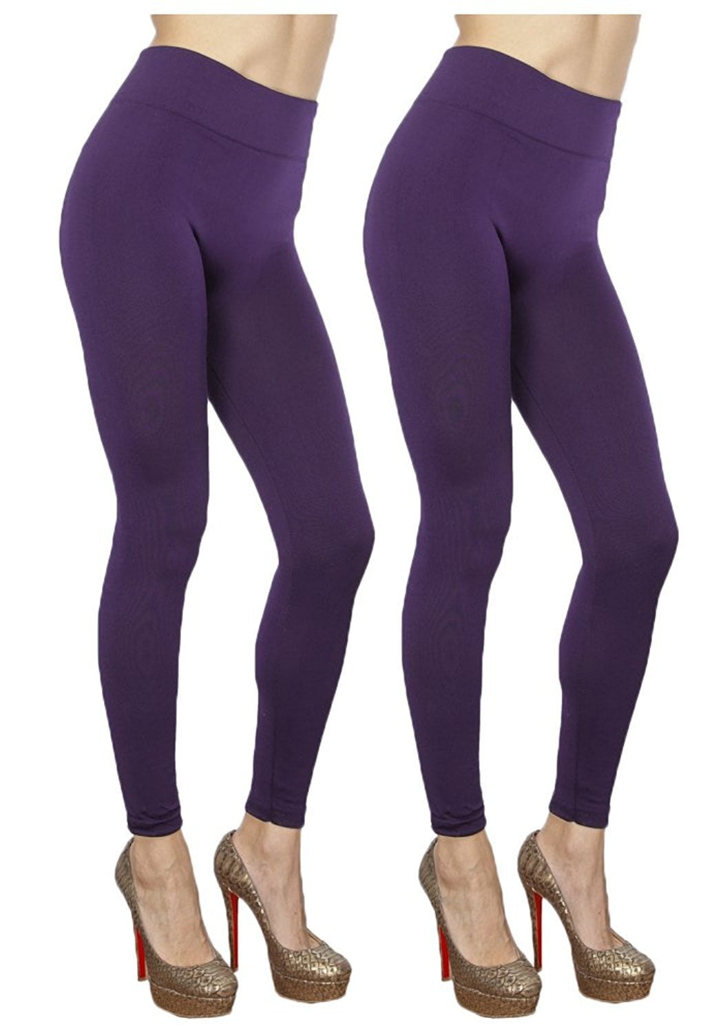 Womens 2 Pack Seamless Fleece Lined Leggings