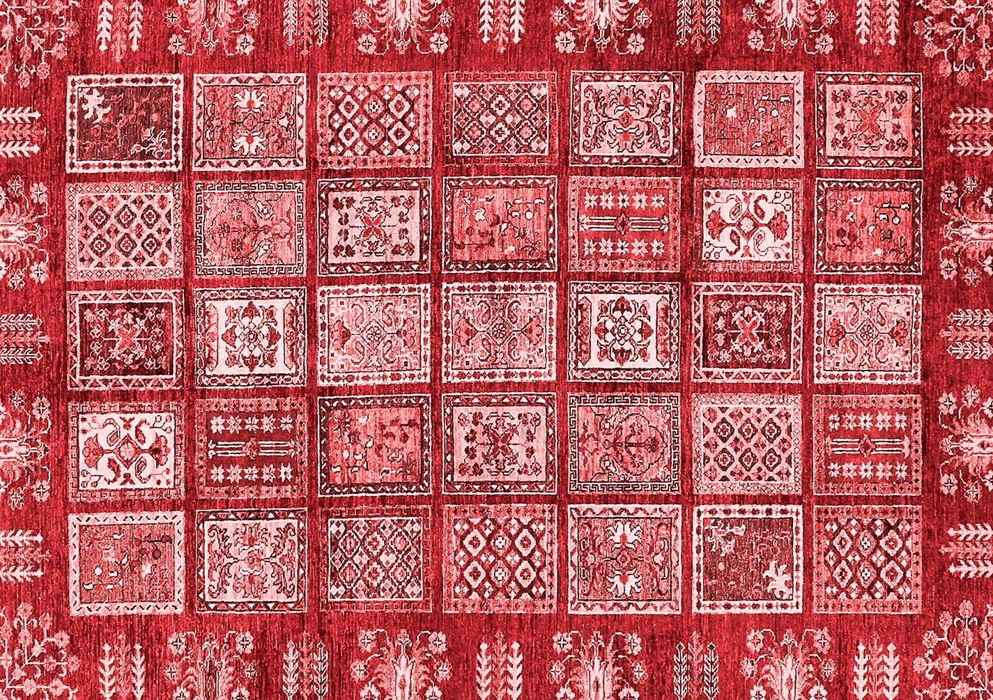 Ahgly Company Machine Washable Indoor Rectangle Abstract Red Modern ...