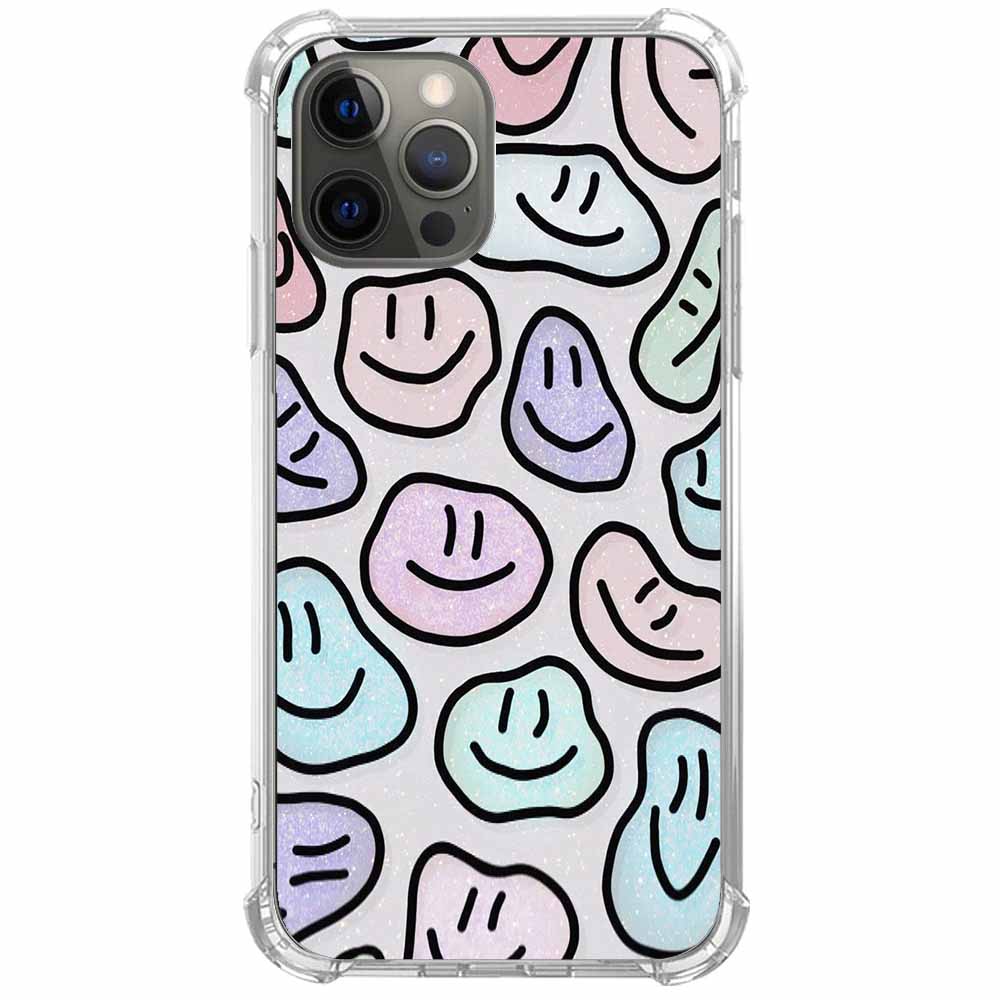 Smiley Faces Collage Case for iPhone 14 Pro Max ,Aesthetic Art Design Pattern TPU Shock Proof ...