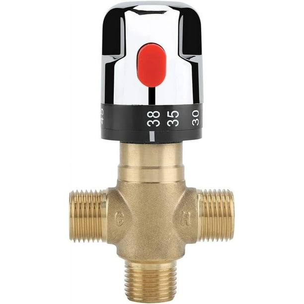 Solid Brass Thermostatic Mixing Valve, Three-Way Valve For Faucet ...