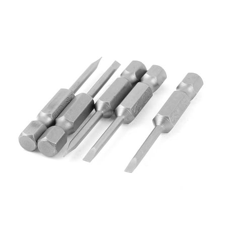 1/4" Hex Shank 2.5mm Tip Slotted Magnetic Screwdriver Bits 50mm Length ...