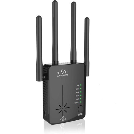 WiFi Range Extender, Upgraded 5GHz & 2.4GHz Dual Band 1200Mbps WiFi ...