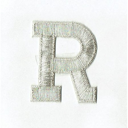 Alphabet Letter - R - Color Silver - 2" Block Style - Iron On ...