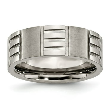 Stainless Steel Polished Square Signet Ring - Walmart.com