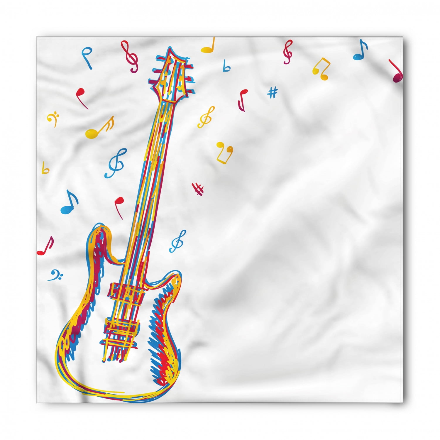 Music Bandana, Doodle Style Guitar Art, Unisex Head and Neck Tie, by ...