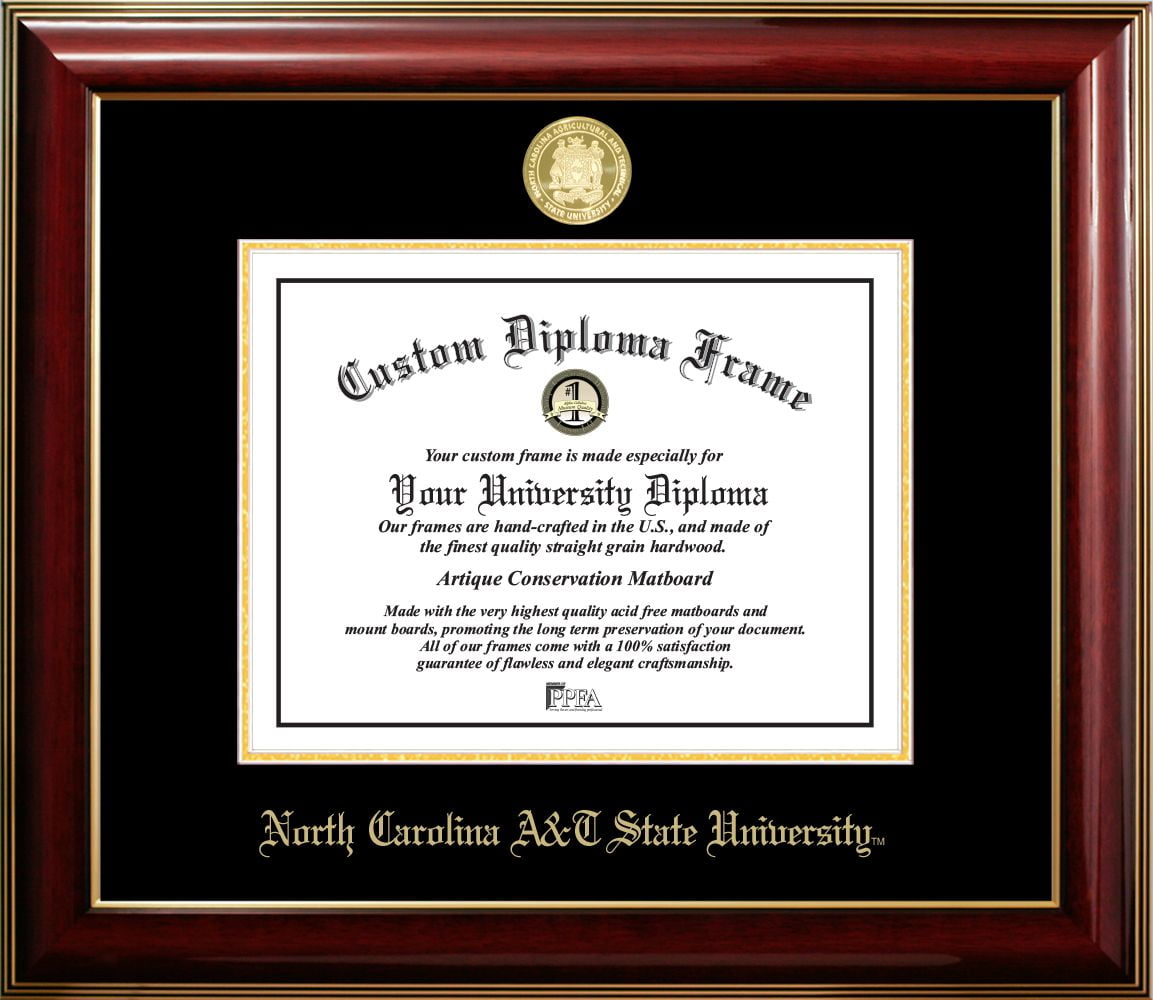 North Carolina A&T University Classic Diploma Frame, Hardwood, Mahogany ...