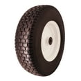 Flat Free 16x5.00-8 Tire with 1 inch Bearings, 3” Center Hub Turf Tread ...