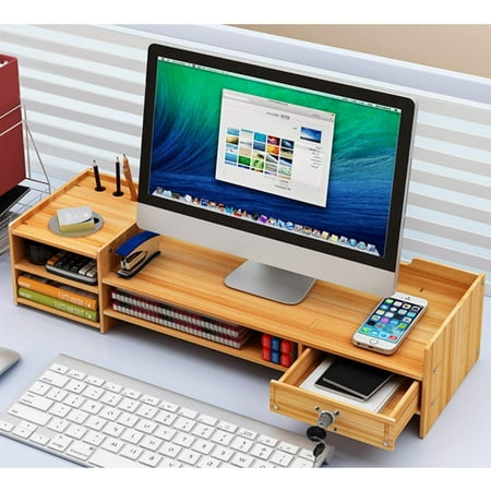 Computer Monitor Stand Base Storage Box Office Supplies Desktop Storage ...