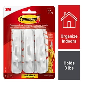 Command Jumbo Plastic Hook with Adhesive Strips, 3-Hooks - Walmart.com