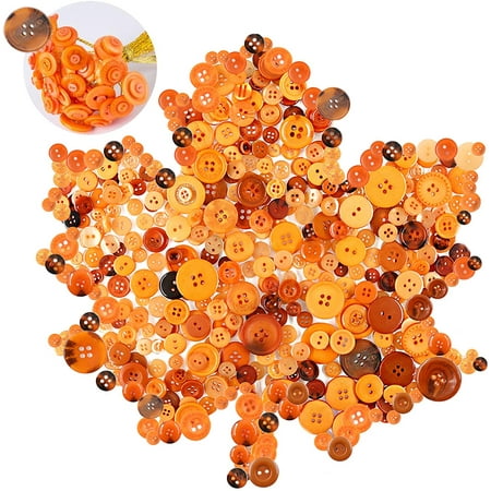 ZMLEVE 1000Pcs Orange Buttons, Small and Large Crafts Buttons Bulk for ...