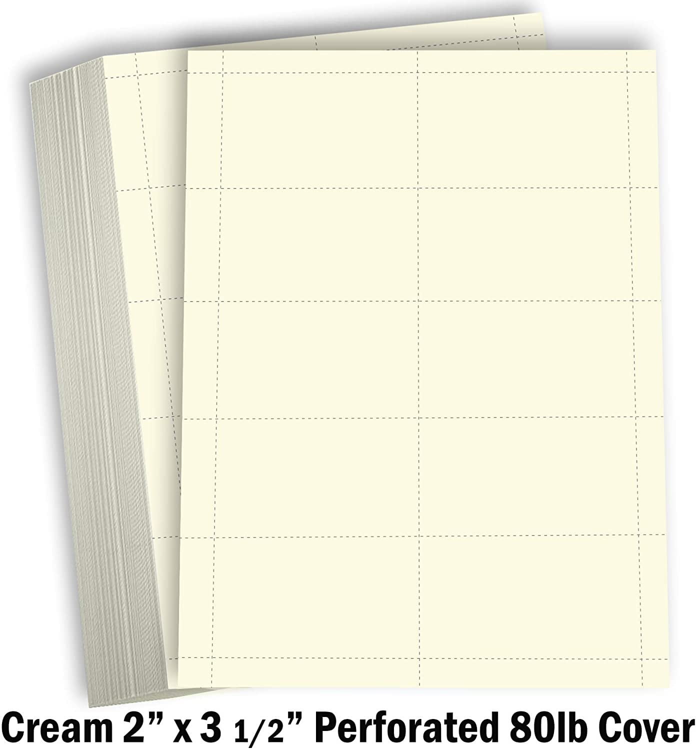 Hamilco Blank Business Cards Cardstock Paper - Cream Perforated Card ...