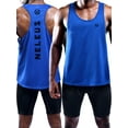 NELEUS Men's Dry Fit Y-Back Muscle Tank Top, 3 Pack in Black, Blue ...