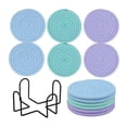 6Pcs Coasters With Holder, Minimalist Drink Coasters, Plain Simple ...