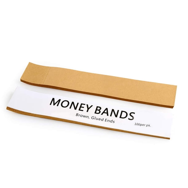 L LIKED Pack of 500 - Blank Natural Kraft Brown Currency Straps Bill ...