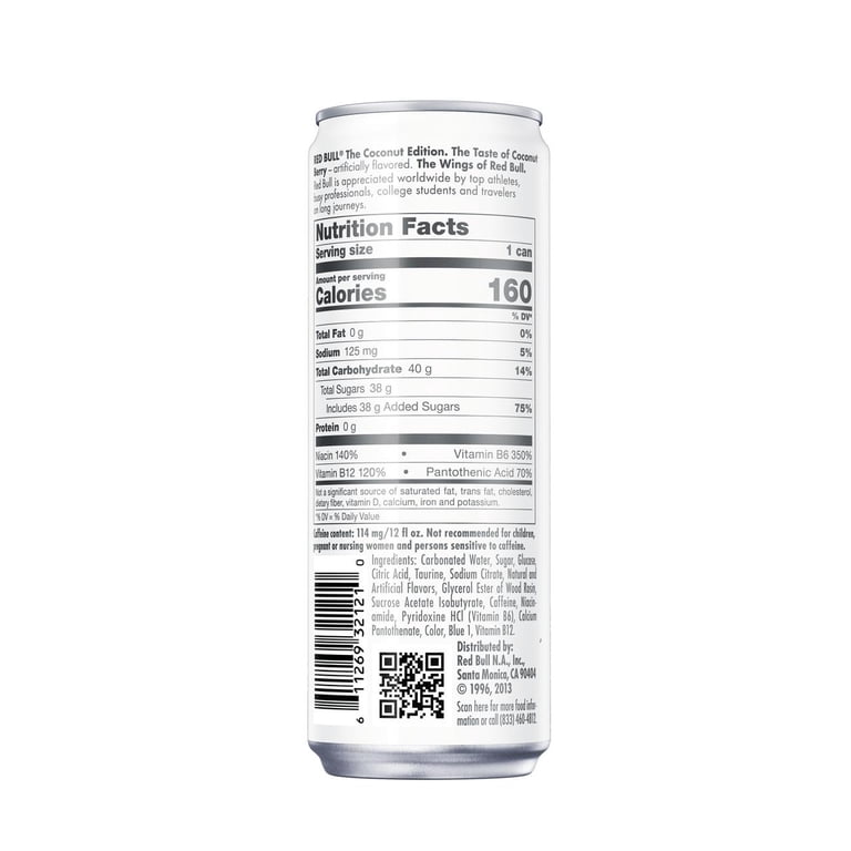 Red Bull Nutrition Label 12 Oz - Home Alqu