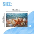 BaHomeck placemats Set of 4 Starfish And Seashells On The Beach With ...