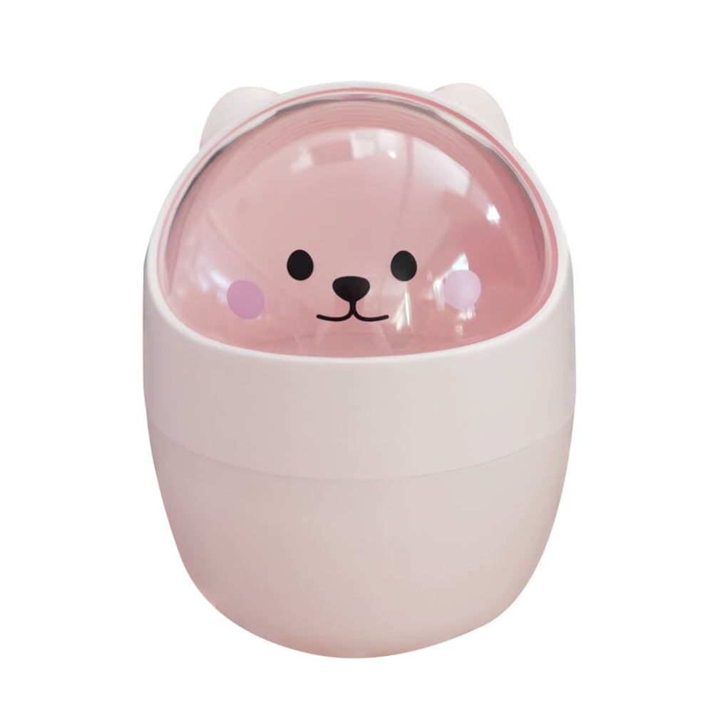 Mini Desktop Trash Can Plastic Table Dustbin Sundries Barrel Storage ...