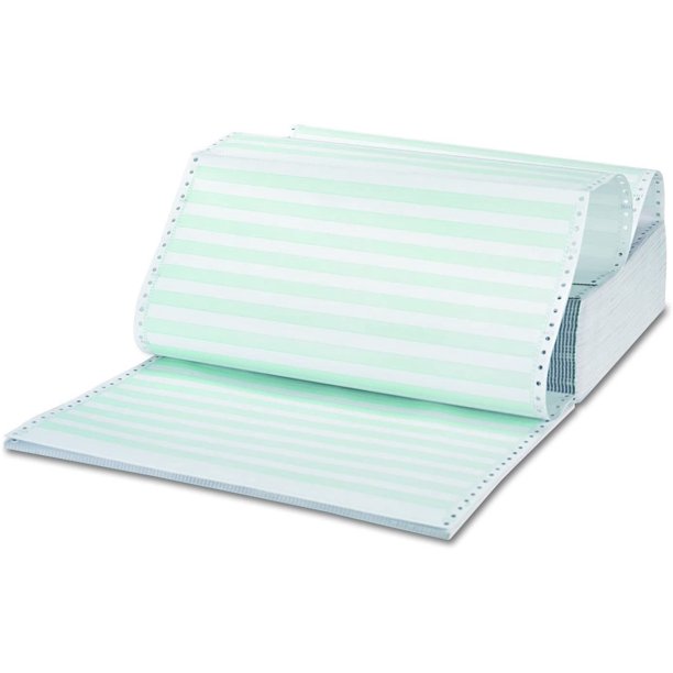 Universal 15754 Green Bar Computer Paper, Perforated 3-Part Carbonless ...