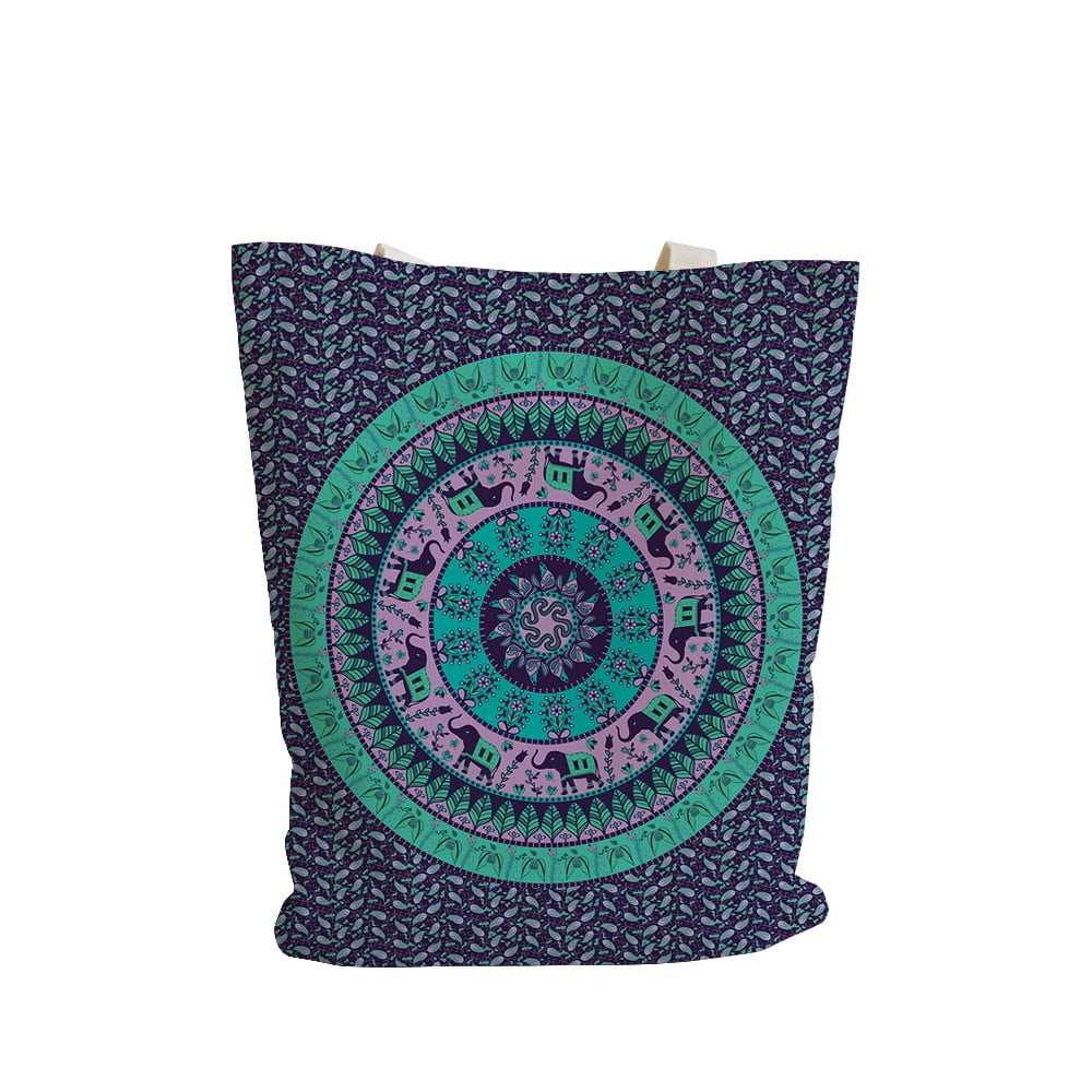 Mandala Pattern Tote Bag For Women | Vintage Cotton Tote Bag | Canvas ...