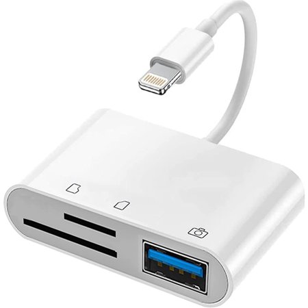 Lightning to SD Card Reader for iPhone, USB Camera Adapter Compatible ...