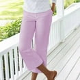 Blvb Womens Summer Casual Capri Pants Loose High Waist Wide Leg Pants