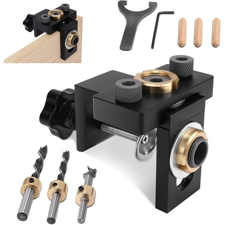 Drilling Jig, Pocket Hole Jig, Punch Locator, 8/10/15mm Hole Punch Kit, Power Tool Jigs, 3-in-1 ...
