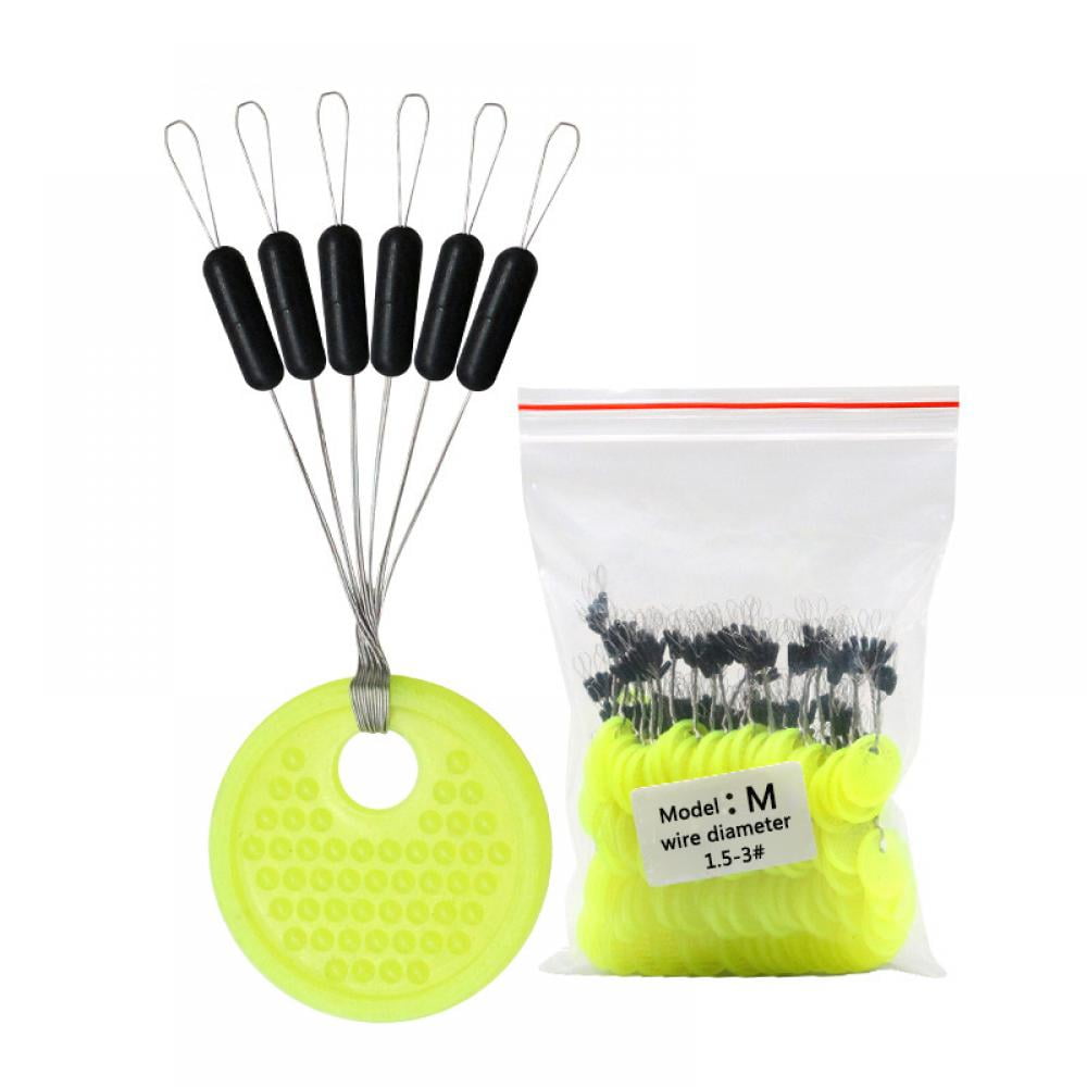 Monfince 600pcs Rubber Fishing Stopper, 6 in 1 Black Float Sinker Stops ...