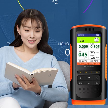 LCD Screen Air Quality Monitor Indoor Air Quality Pollution Detector ...