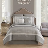 VCNY Home Arcadia 8-Piece Taupe Floral Comforter Set, King, Adult ...